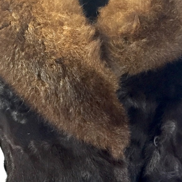 Jackets & Coats | Vintage Real Mink Fur Coat Real Fur Collar Brown ...